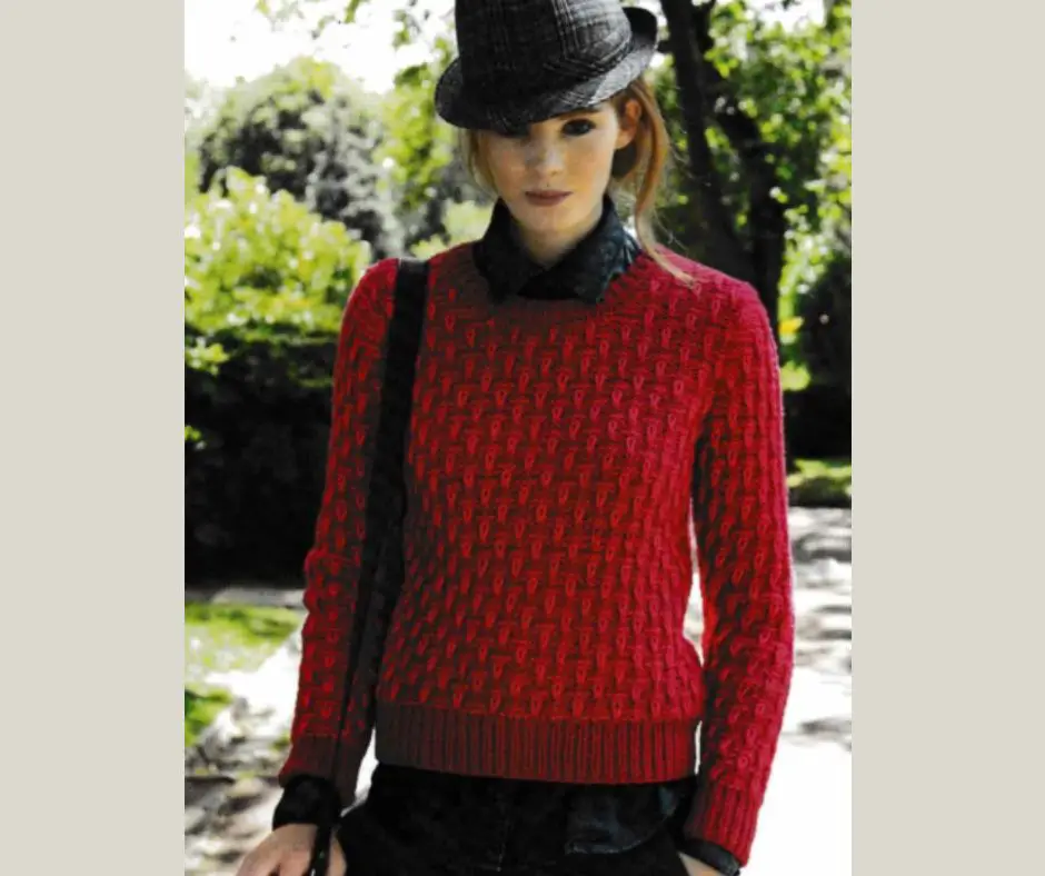 Pull rouge texturé femme - La Grenouille Tricote